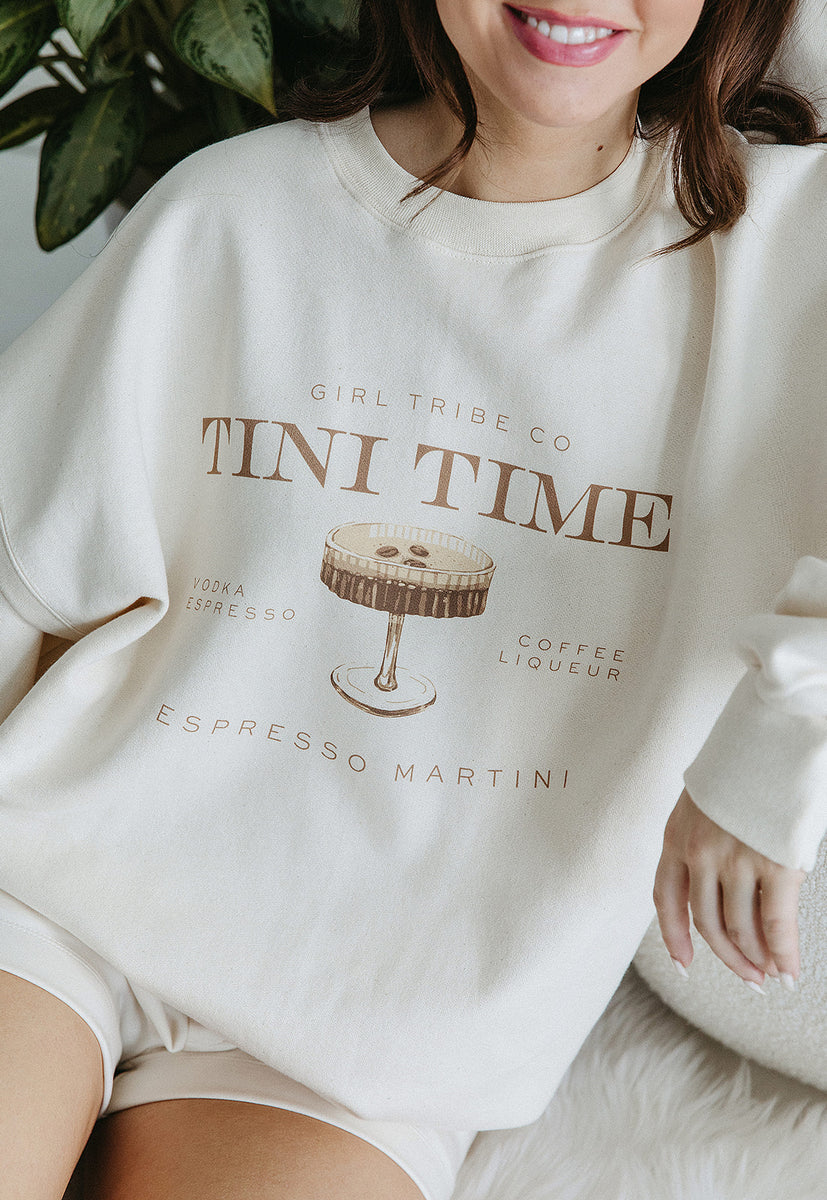 Tini Time Sweatshirt in Ivory - Girl Tribe Co.