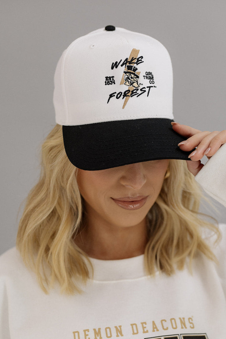 Wake Forest University: WF Lightning Bolt Two Toned Hat – Girl Tribe Co.